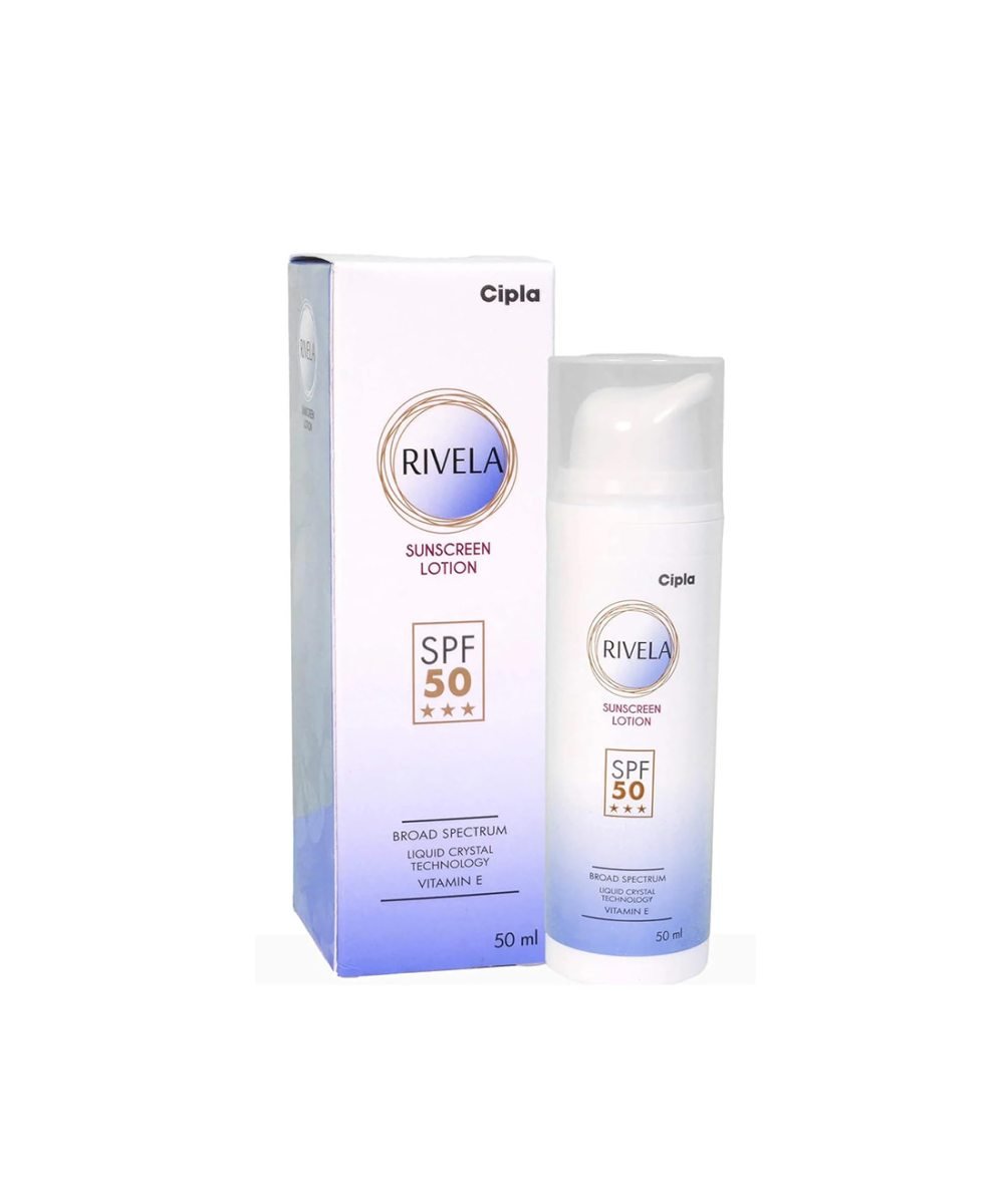 Rivela Sunscreen Lotion SPF 50 - Broad-Spectrum, Hydrating | Cosmoshine